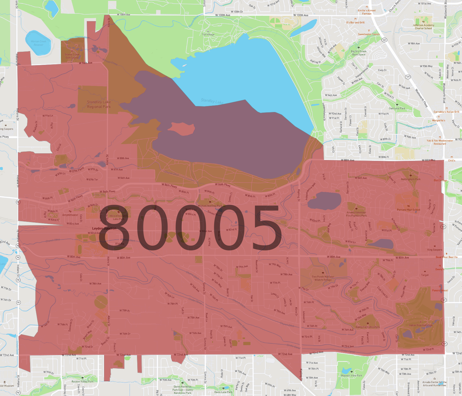 Zip Code 80005 - AtlasBig.com