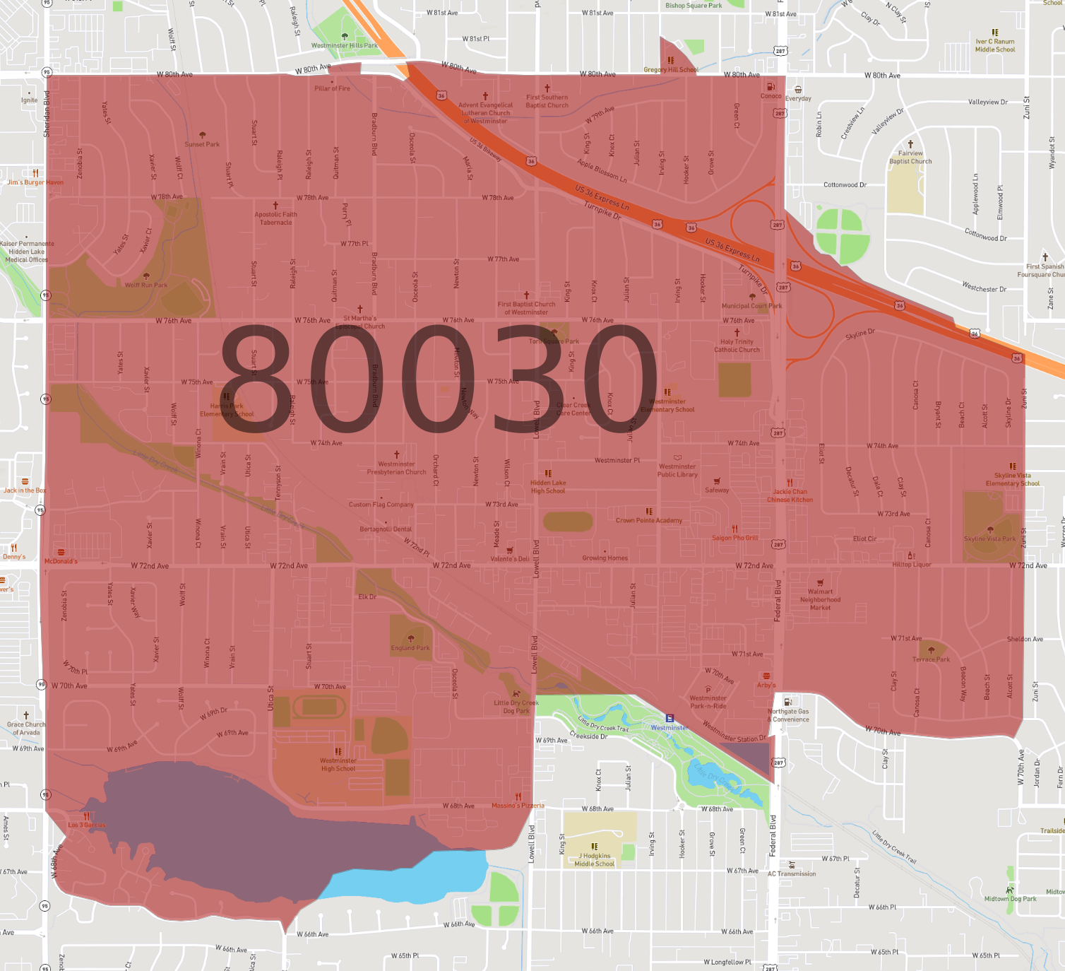Zip Code 80030 - AtlasBig.com