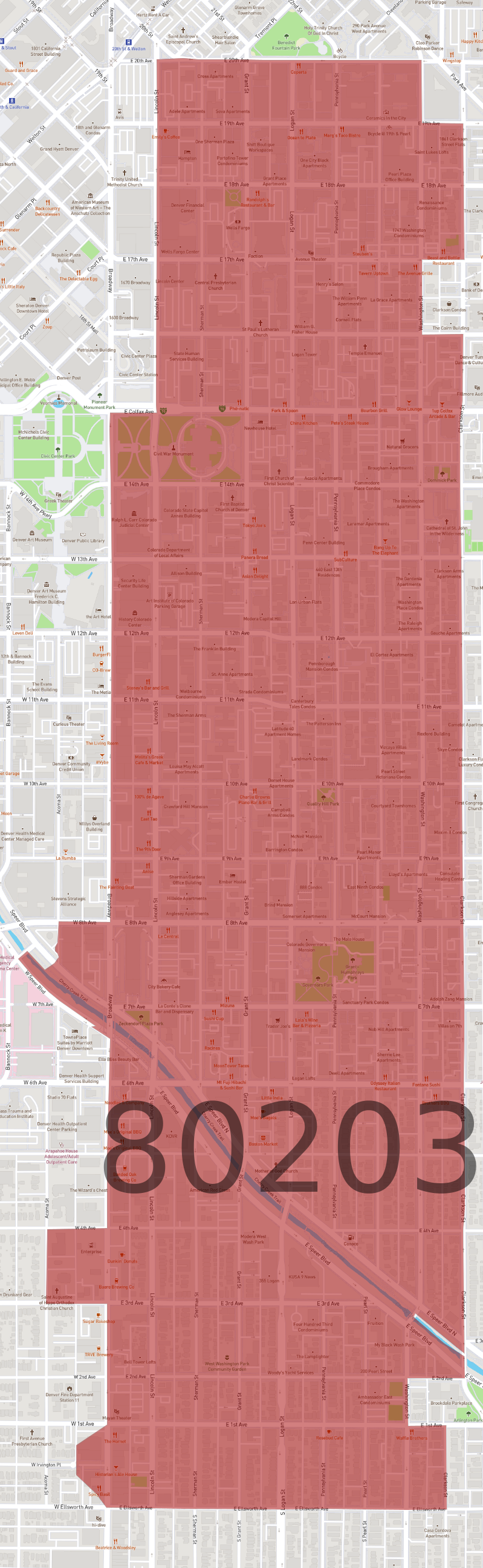 Zip Code 80203 - AtlasBig.com