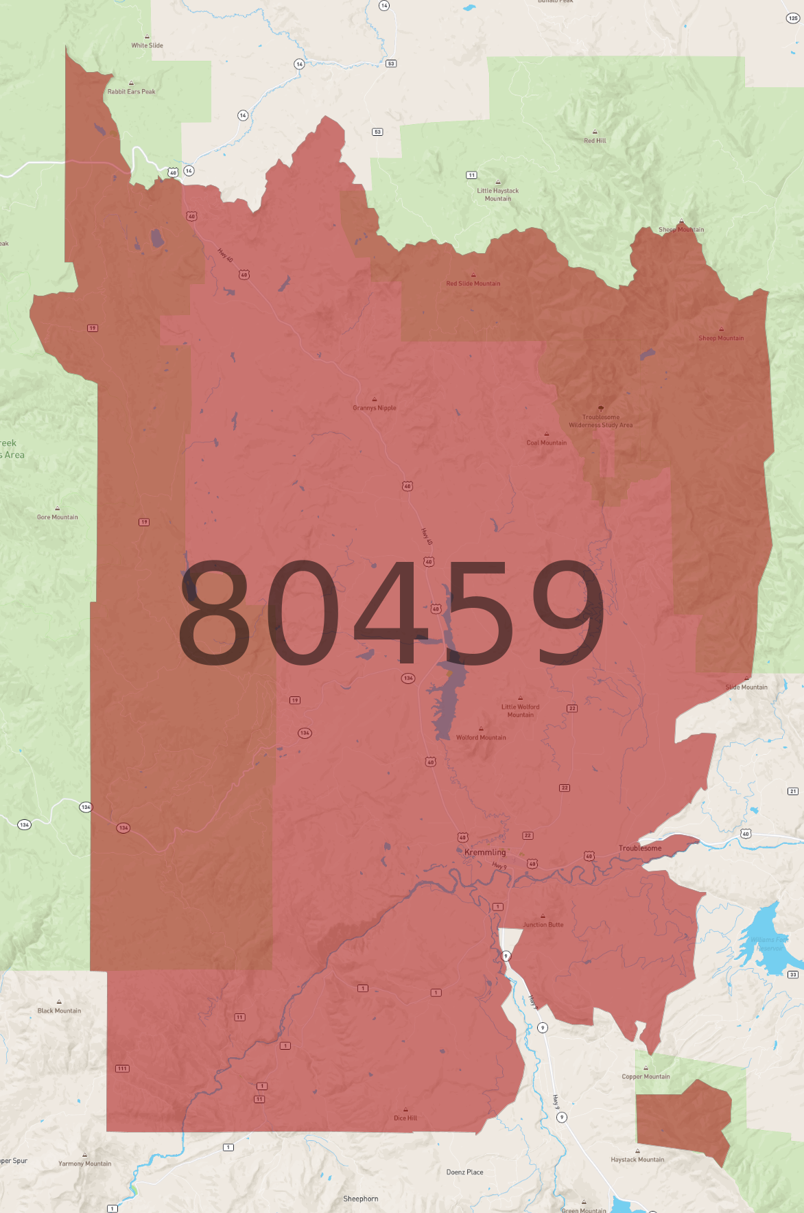 Zip Code 80459 - AtlasBig.com