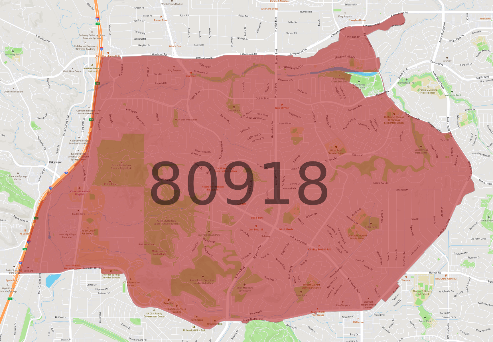 Zip Code 80918 - AtlasBig.com