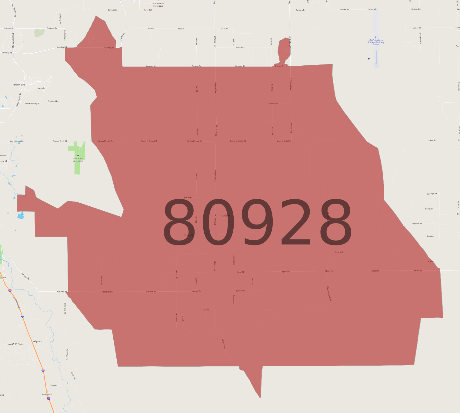 Zip Code 80928 - AtlasBig.com