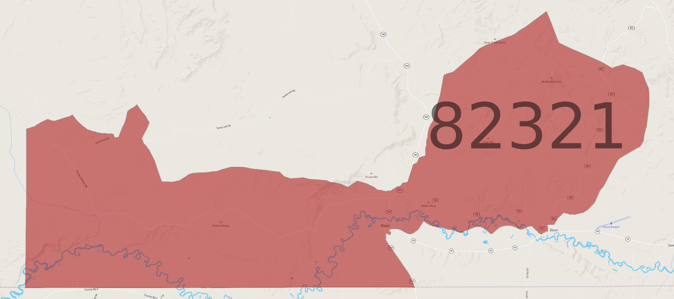 Zip Code 82321 - AtlasBig.com