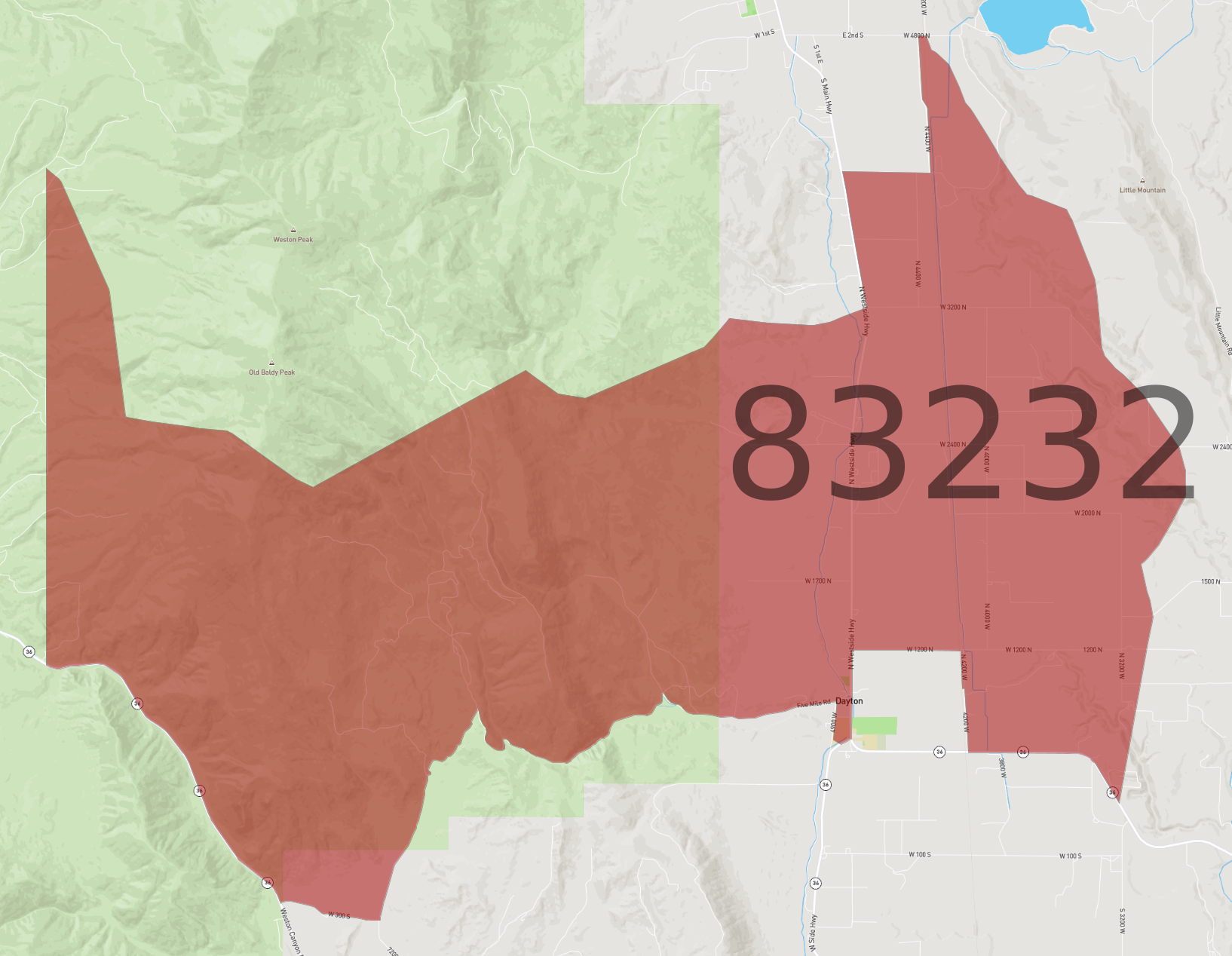 Zip Code 83232 - AtlasBig.com