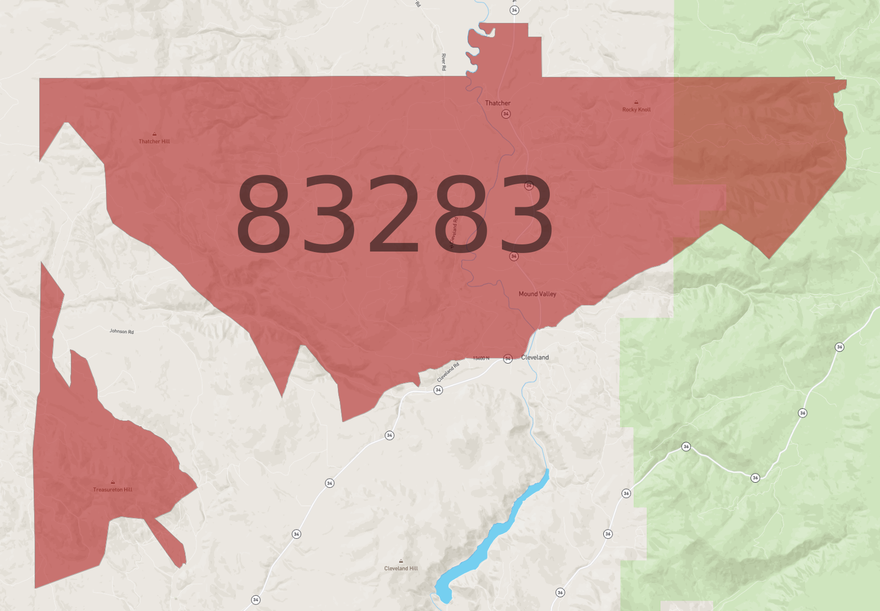 Zip Code 83283 - AtlasBig.com