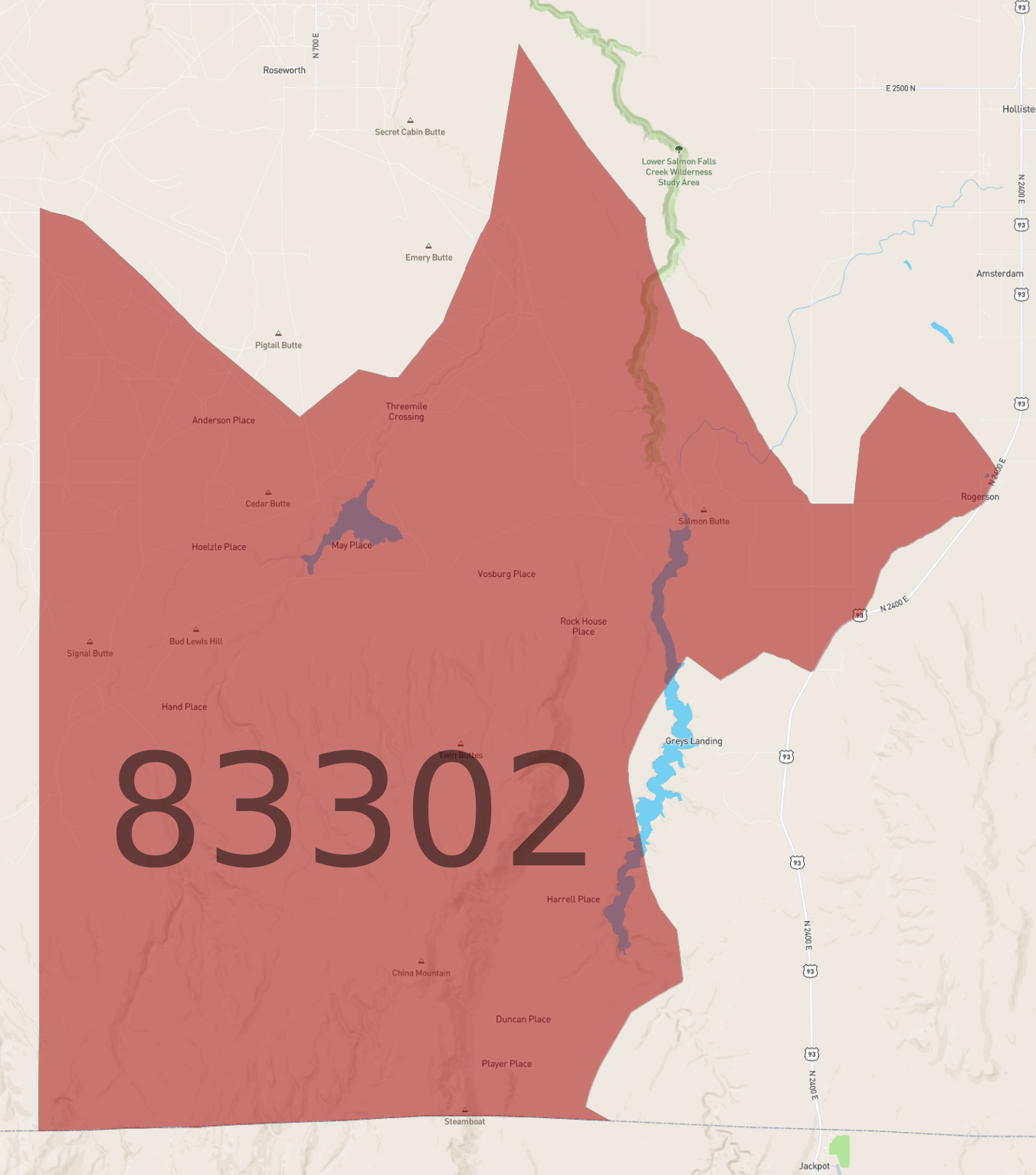 Zip Code 83302 - AtlasBig.com