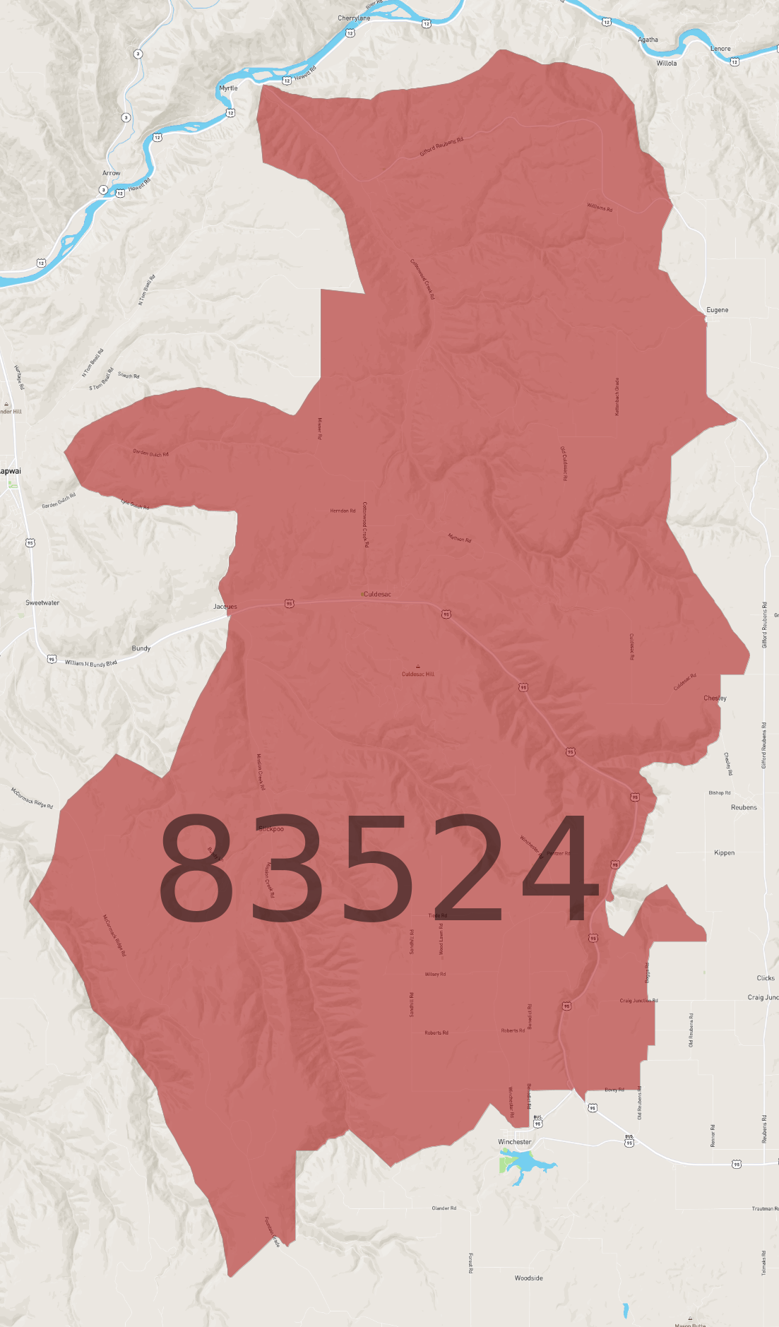Zip Code 83524 - AtlasBig.com