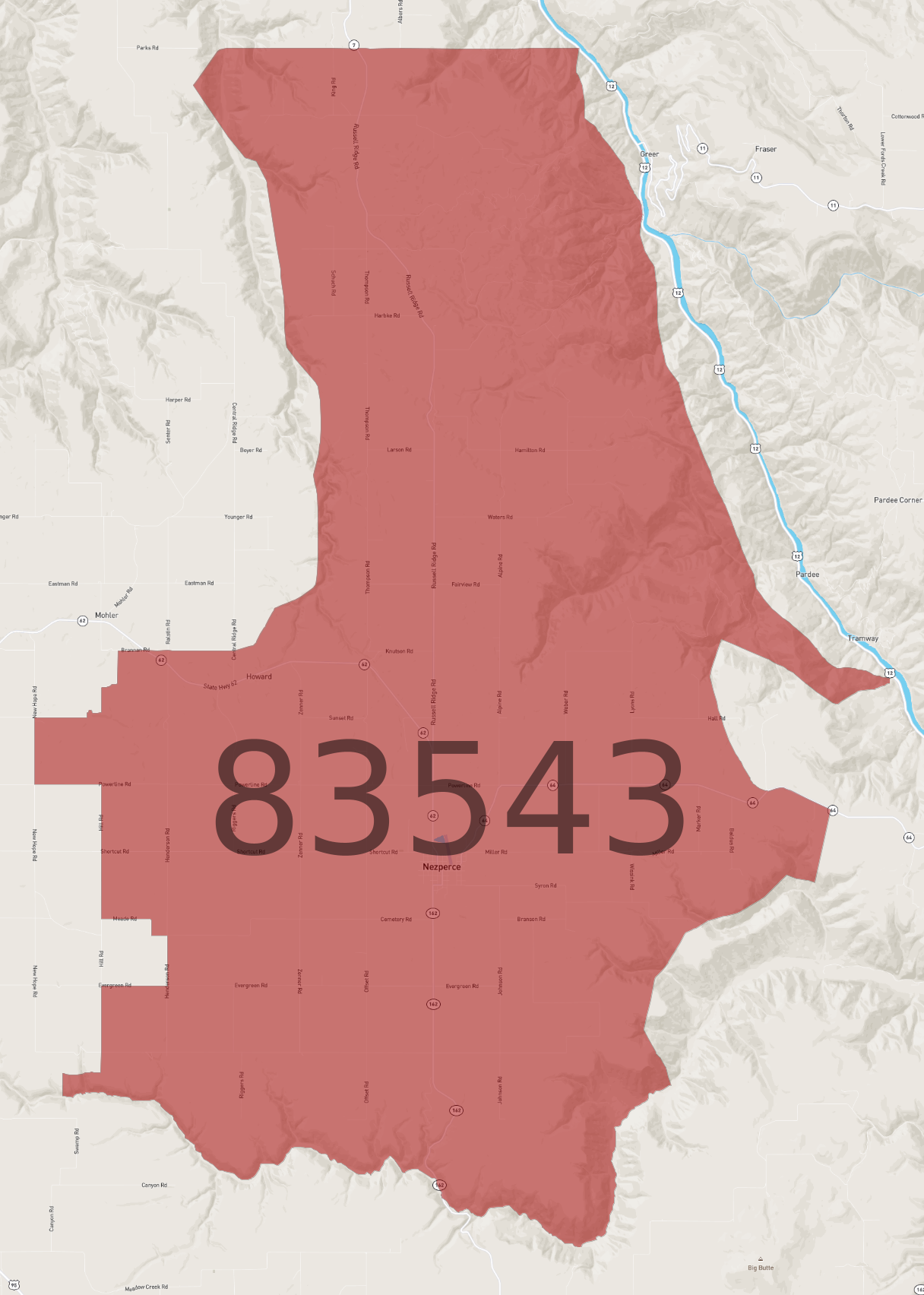 Zip Code 83543 - AtlasBig.com