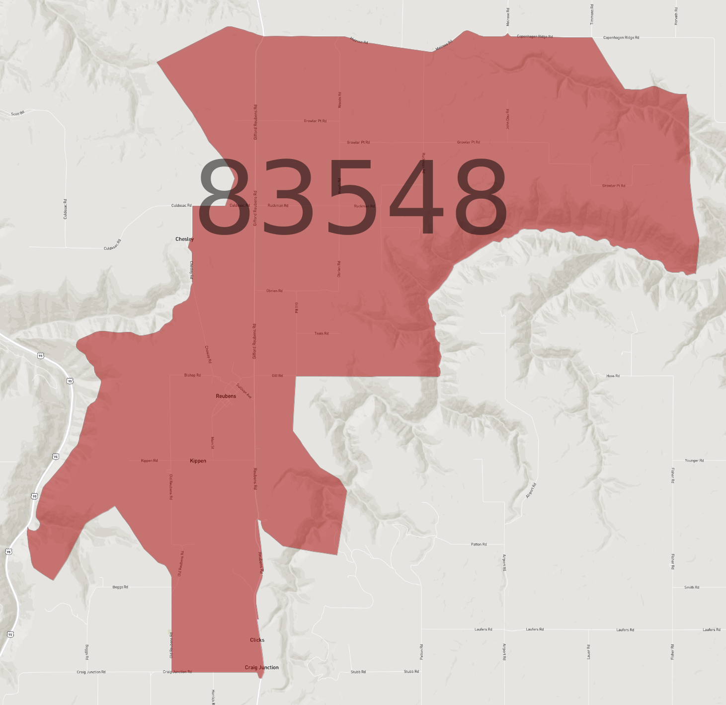 Zip Code 83548 - AtlasBig.com