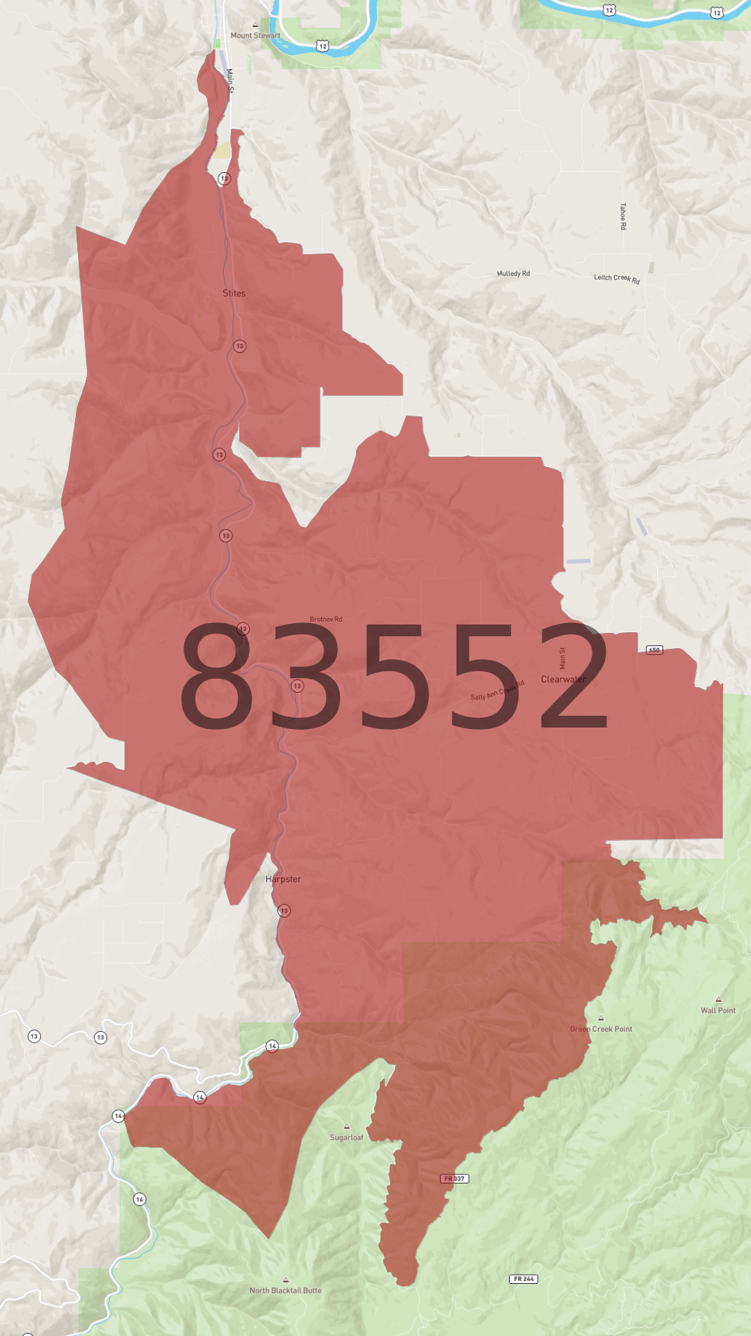 Zip Code 83552 - AtlasBig.com