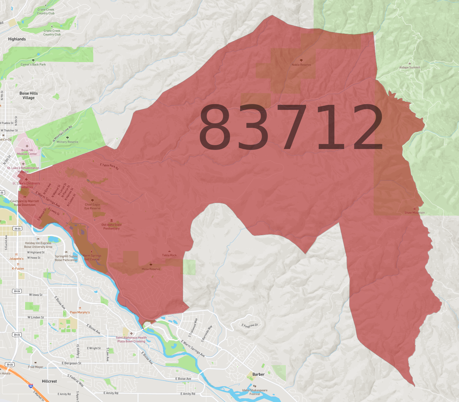 Zip Code 83712 - AtlasBig.com