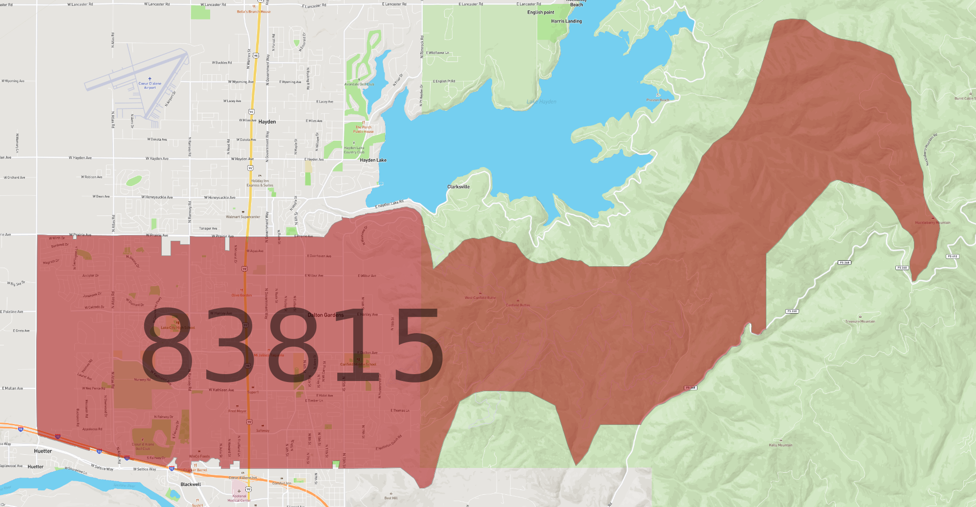 Zip Code 83815 - AtlasBig.com