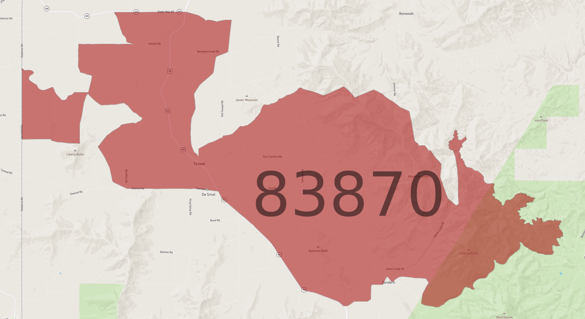 Zip Code 83870 - AtlasBig.com