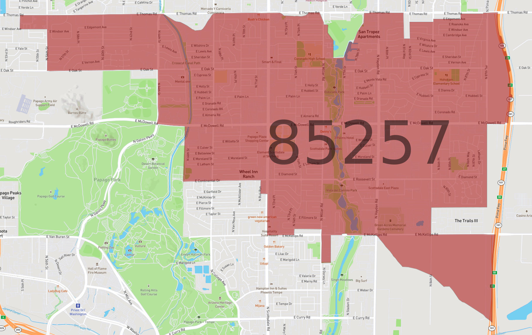 Zip Code 85257 - AtlasBig.com