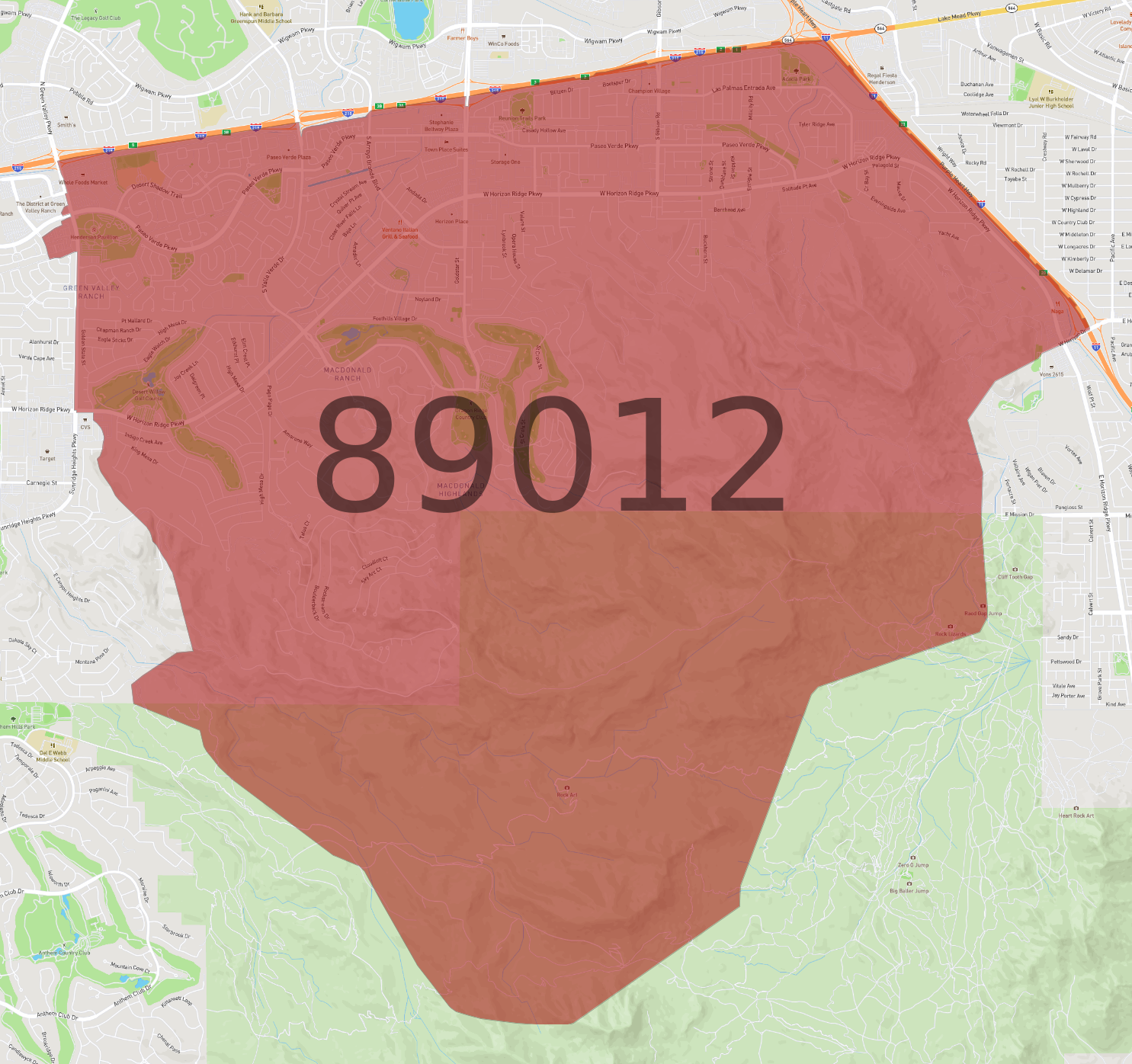 Zip Code 89012 - AtlasBig.com