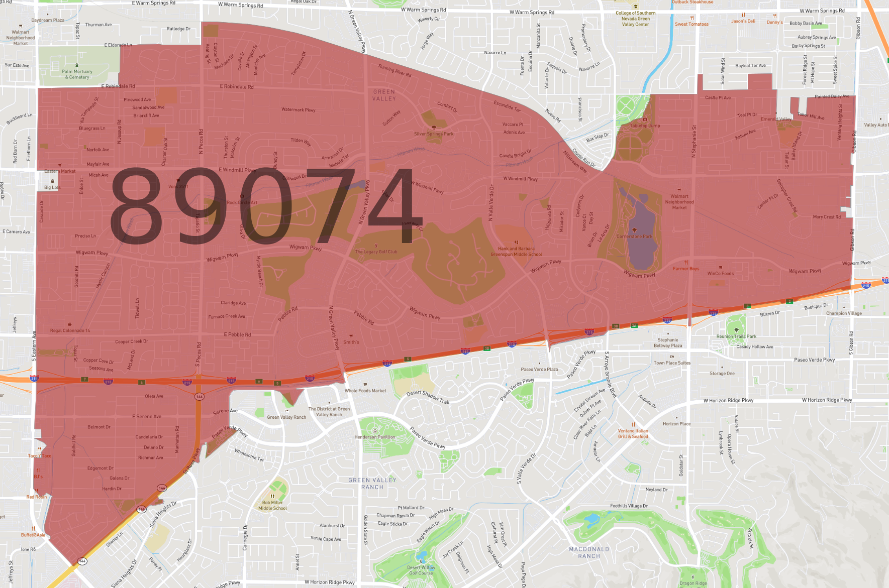 Zip Code 89074 - AtlasBig.com