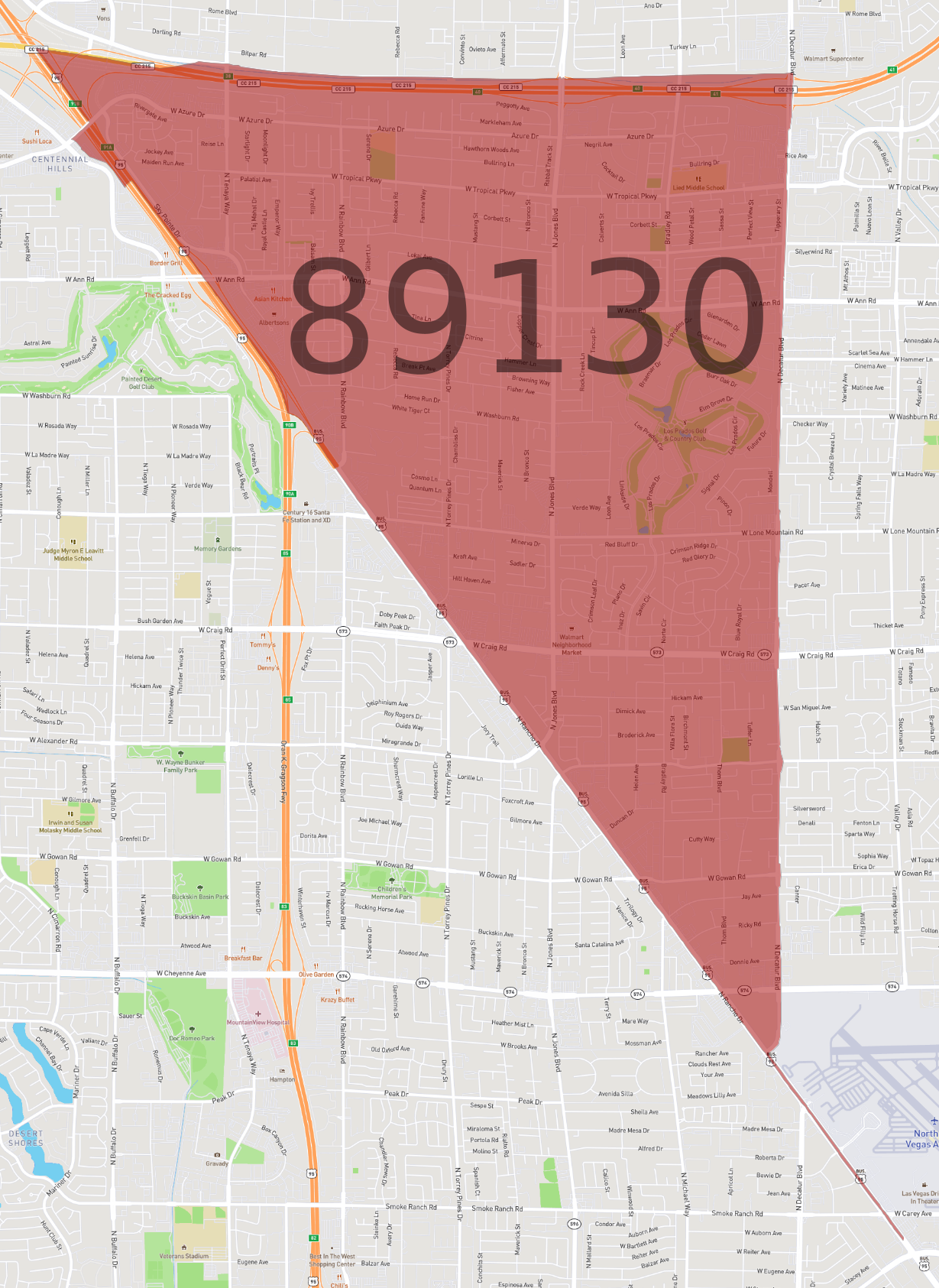 Zip Code 89130 - AtlasBig.com