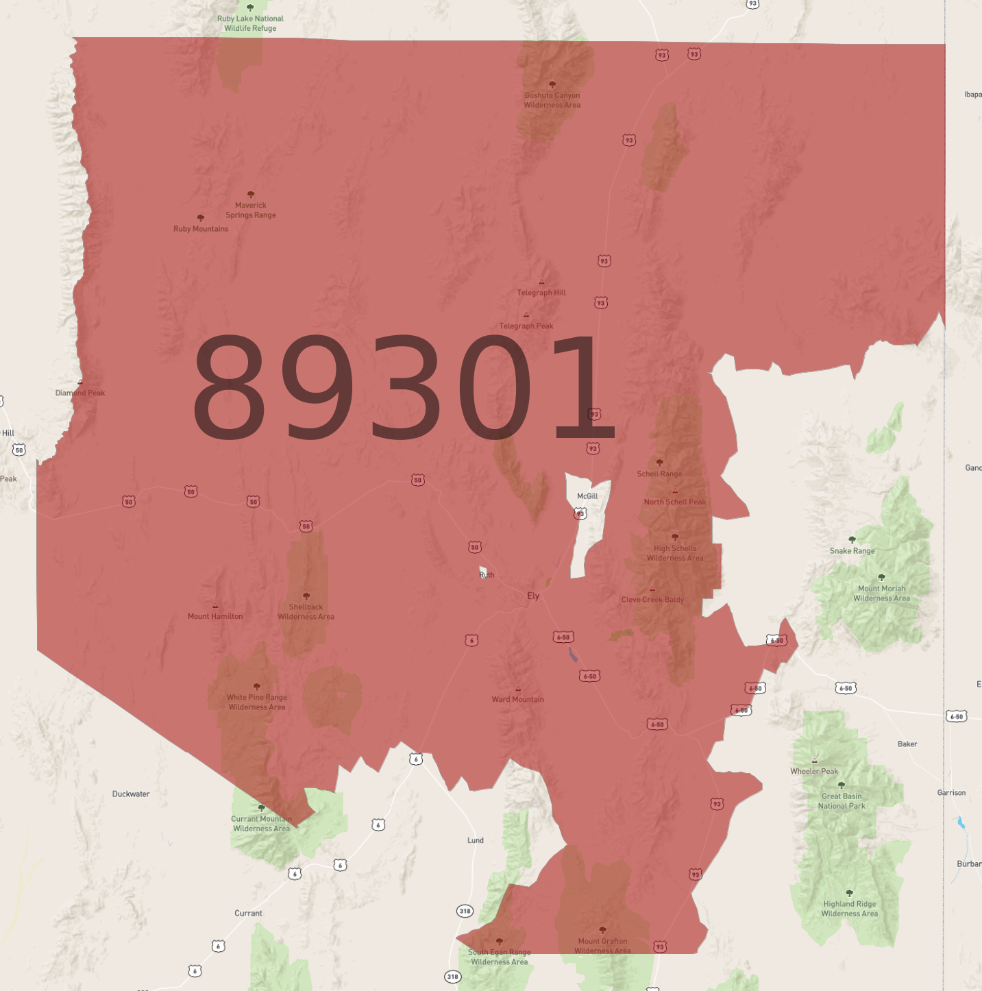 Zip Code 89301 - AtlasBig.com