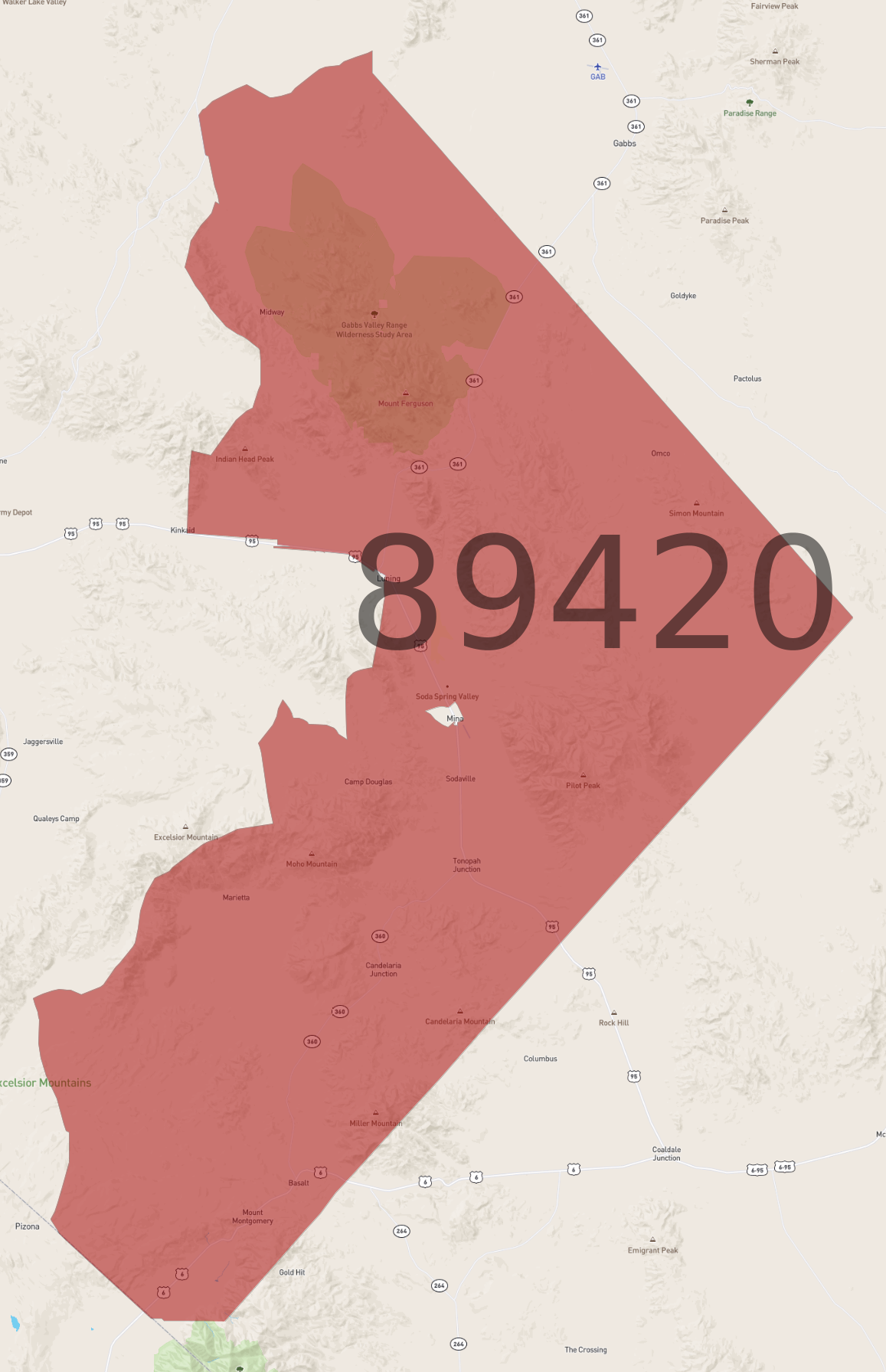 Zip Code 89420 - AtlasBig.com