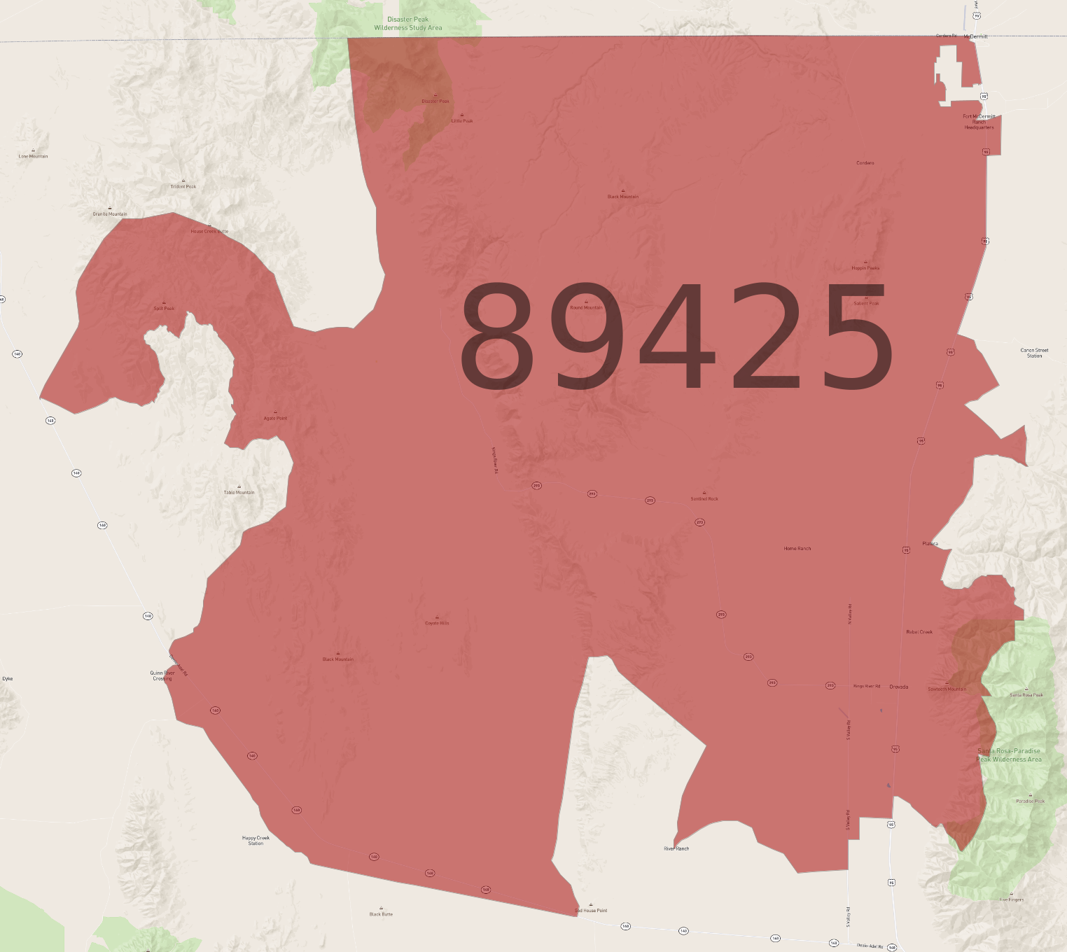 Zip Code 89425 - AtlasBig.com