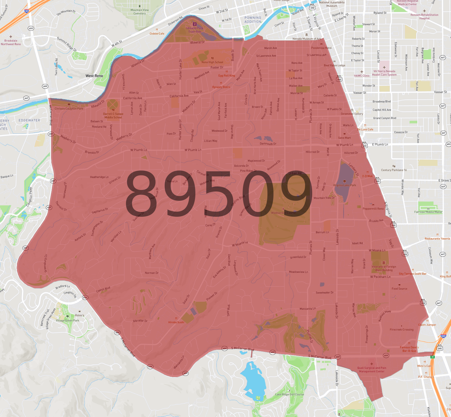 Zip Code 89509 - AtlasBig.com