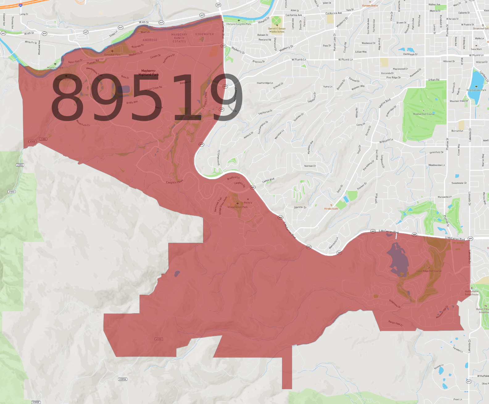 Zip Code 89519 - AtlasBig.com