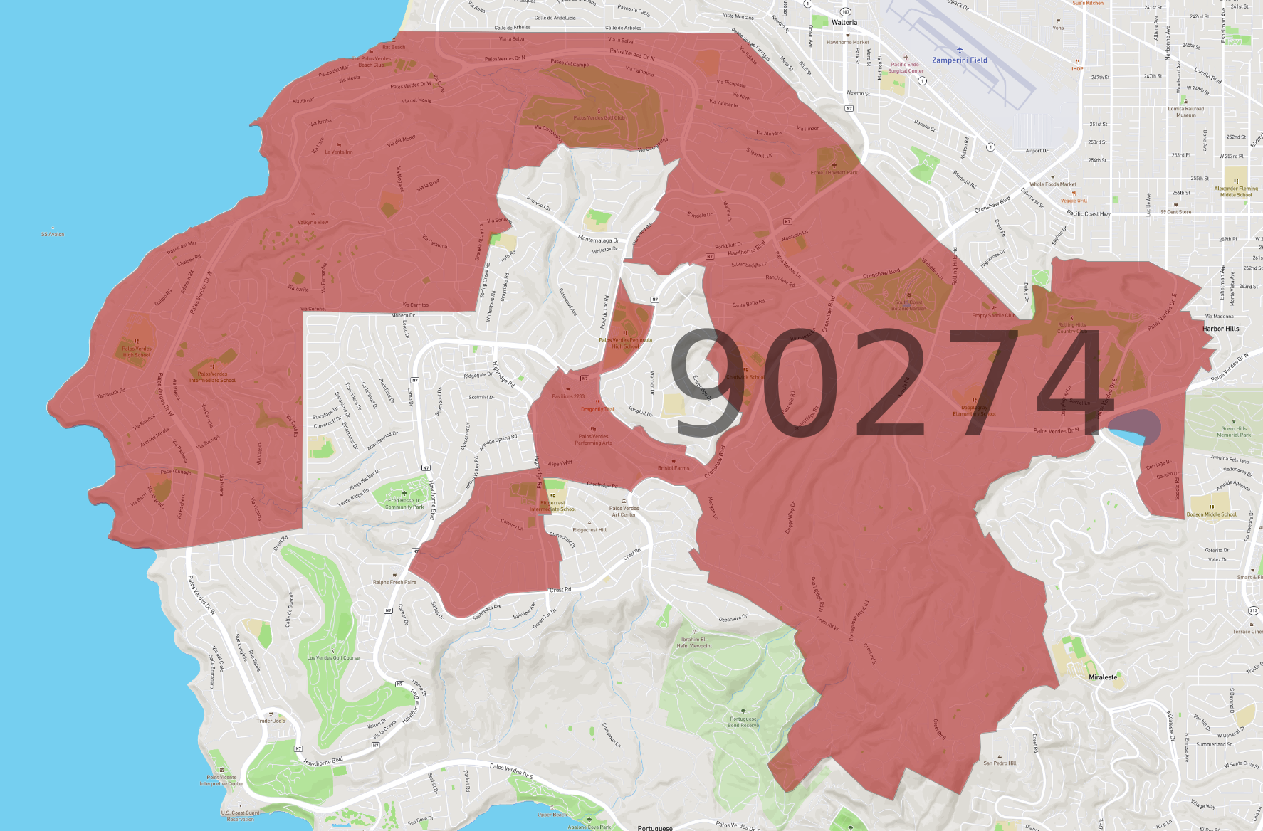 Zip Code 90274 - AtlasBig.com