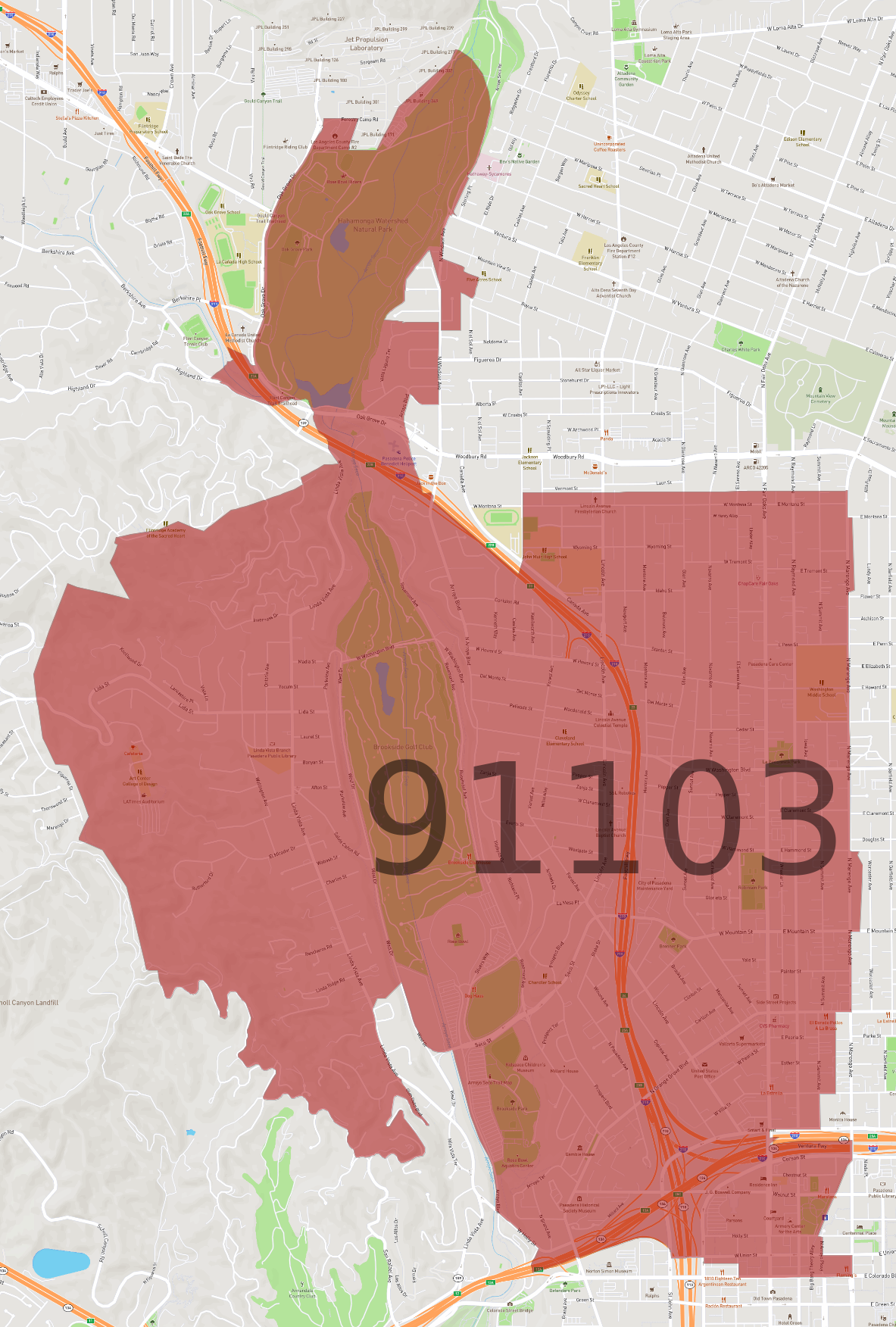 Zip Code 91103 - AtlasBig.com