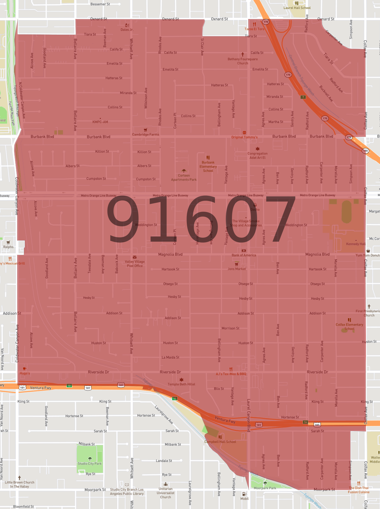 Zip Code 91607 - AtlasBig.com