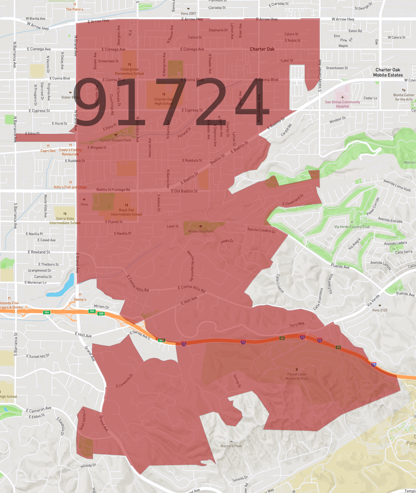 Zip Code 91724 - AtlasBig.com