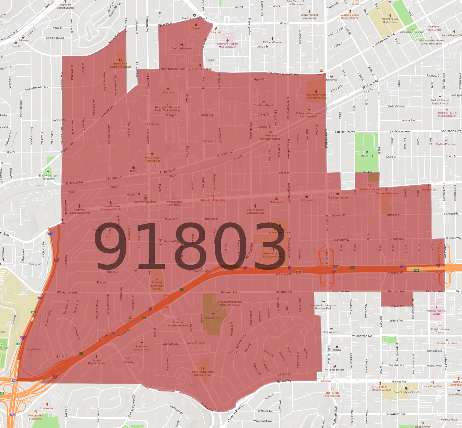 Zip Code 91803 - AtlasBig.com