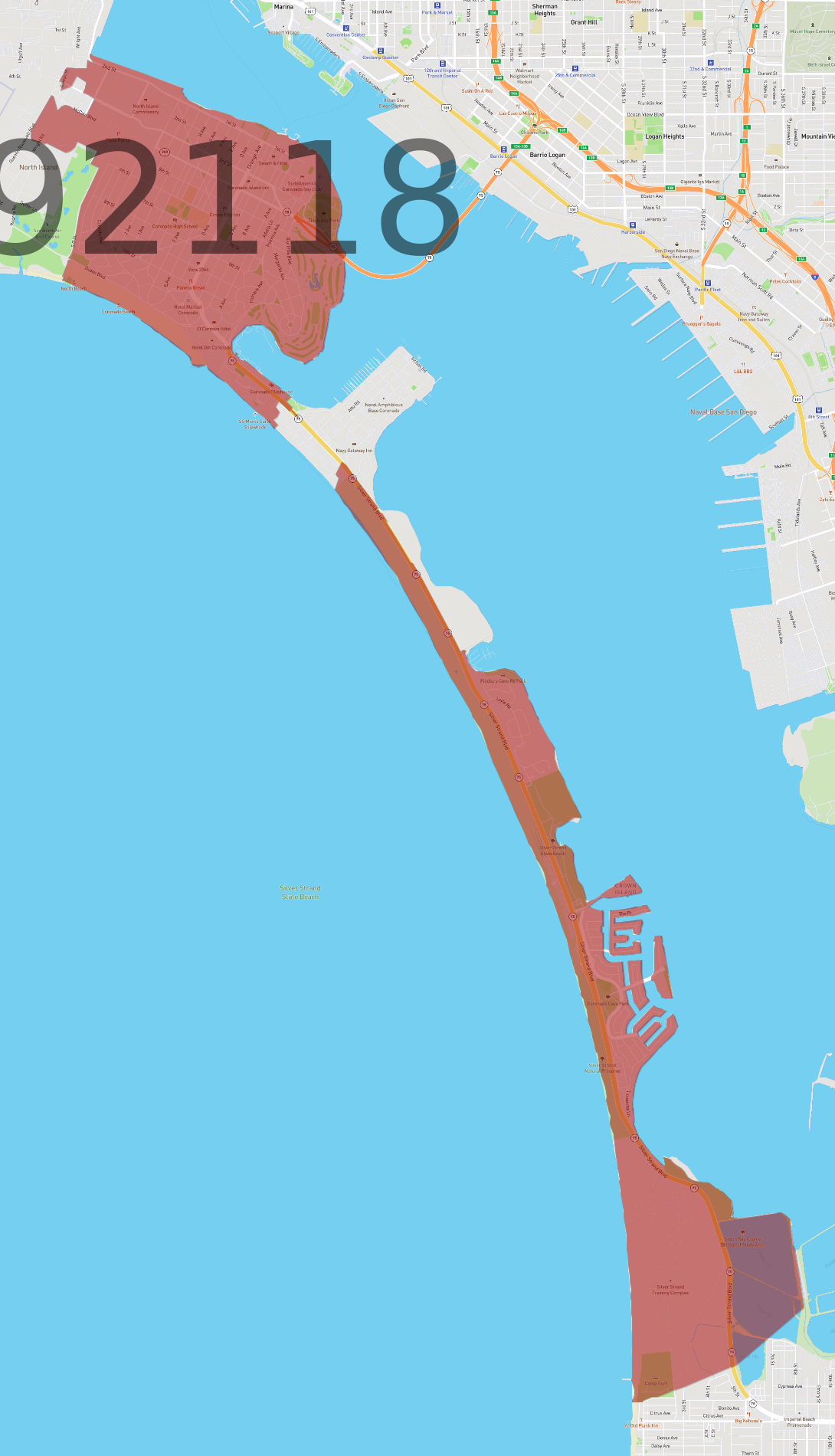 Zip Code 92118 - AtlasBig.com