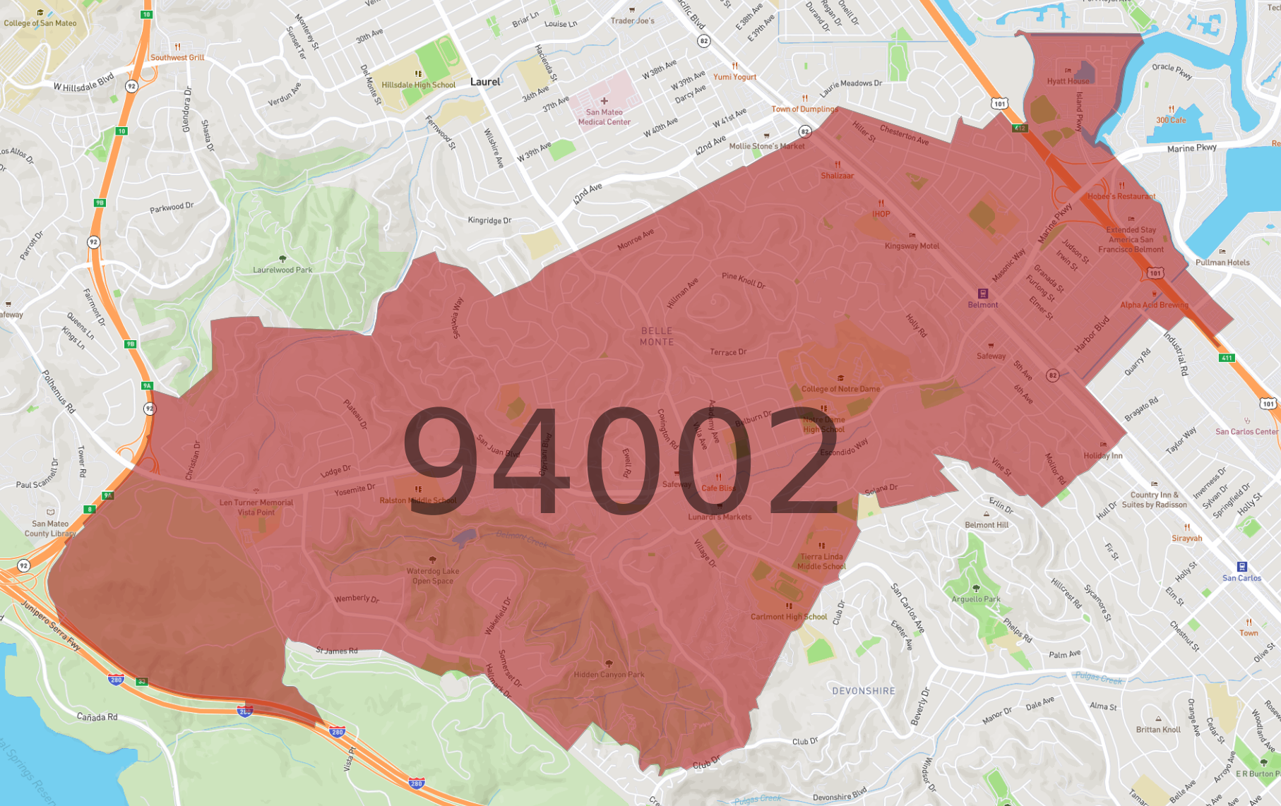 Zip Code 94002 - AtlasBig.com