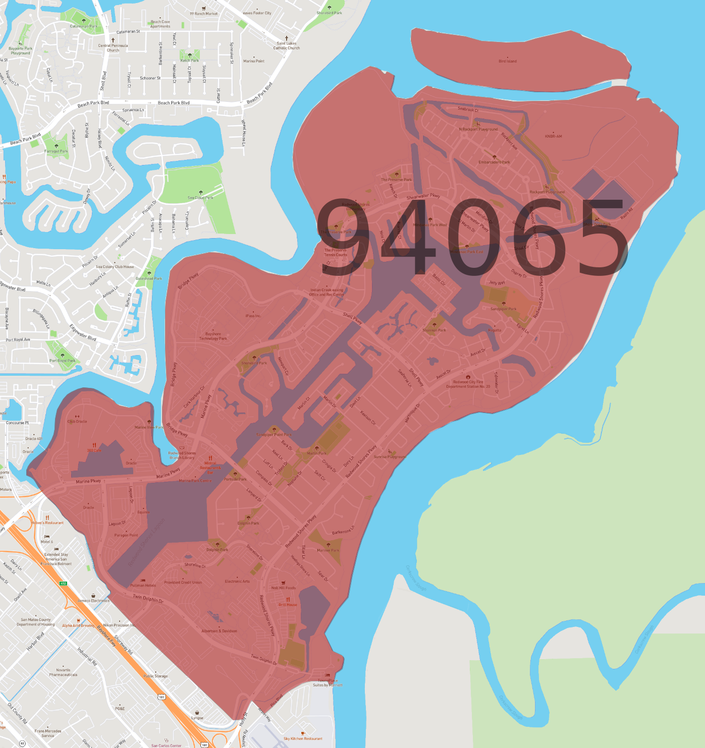 Zip Code 94065 - AtlasBig.com