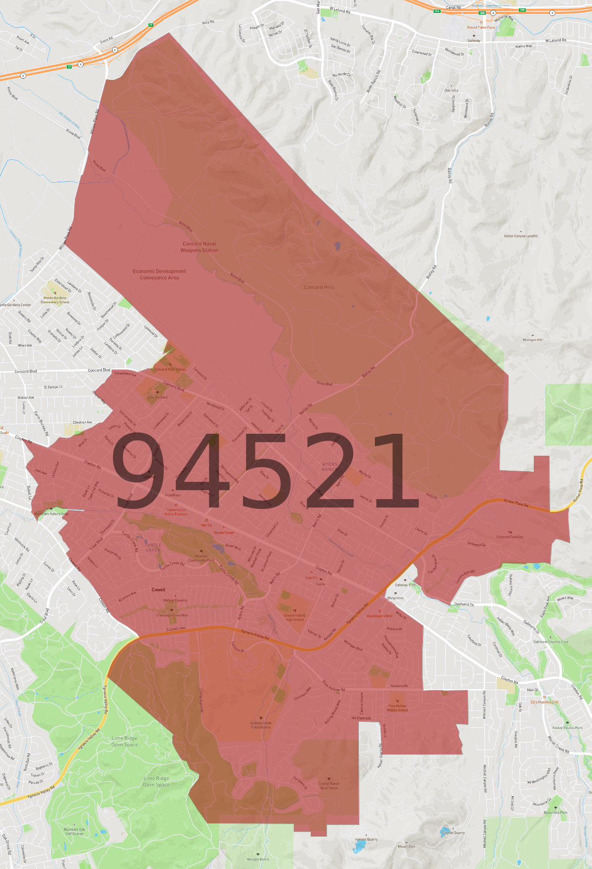 Zip Code 94521 - AtlasBig.com