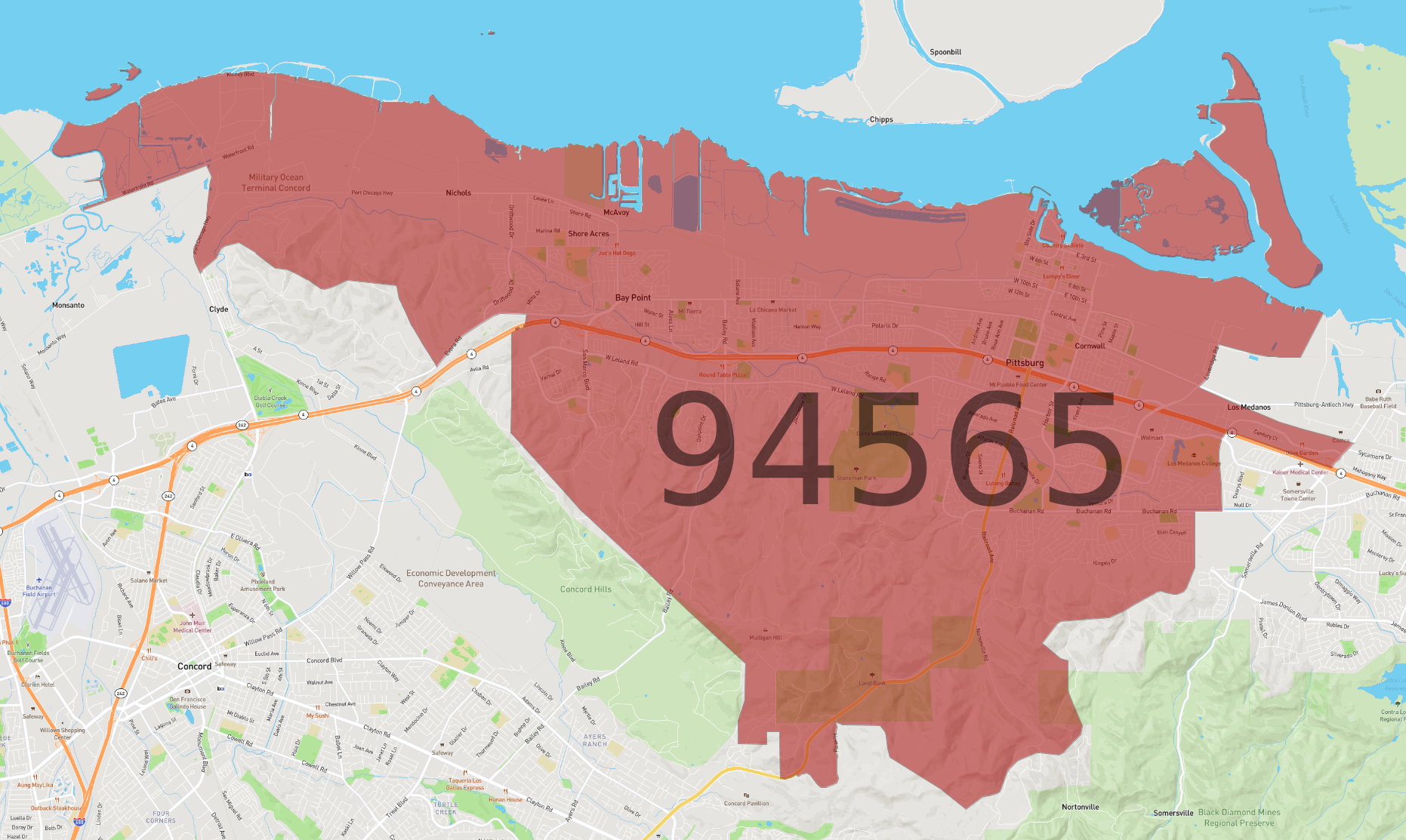 Zip Code 94565 AtlasBig