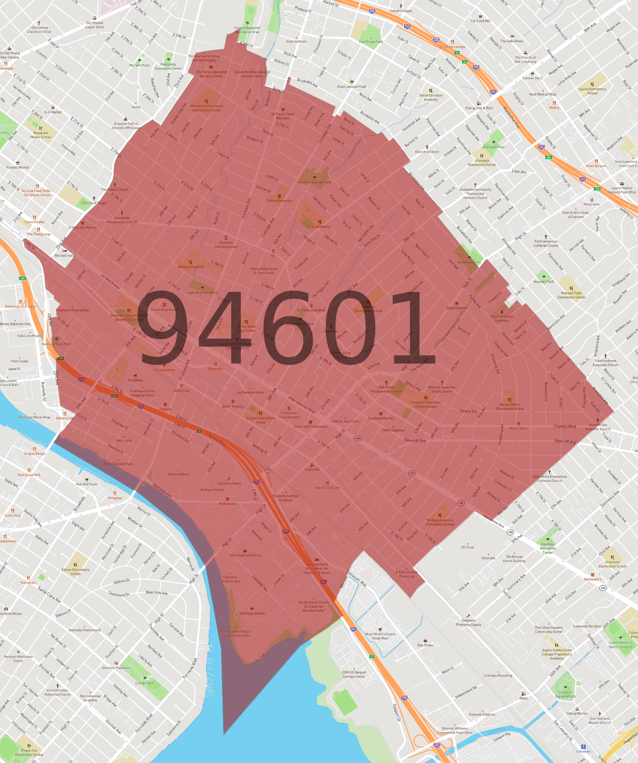 Zip Code 94601 - AtlasBig.com