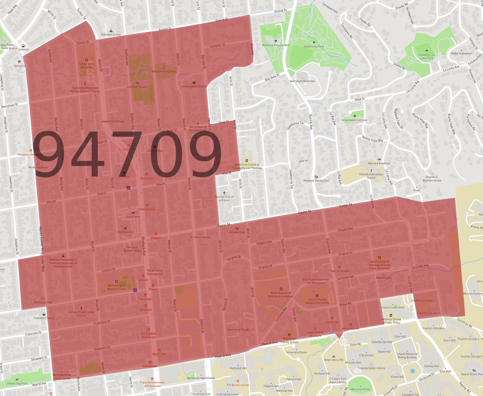 Zip Code 94709 - AtlasBig.com