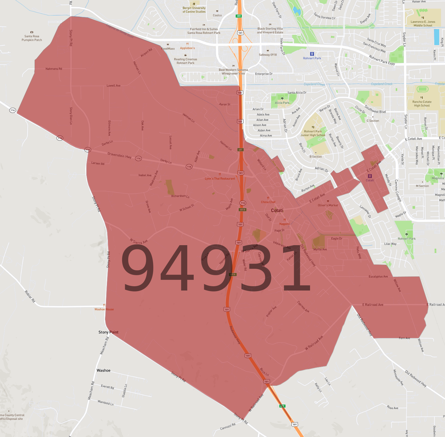 Zip Code 94931 - AtlasBig.com