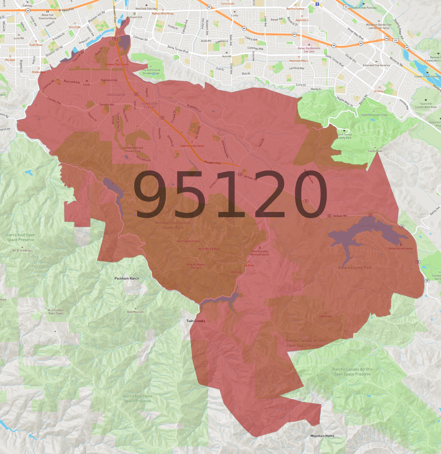 Zip Code 95120 - AtlasBig.com