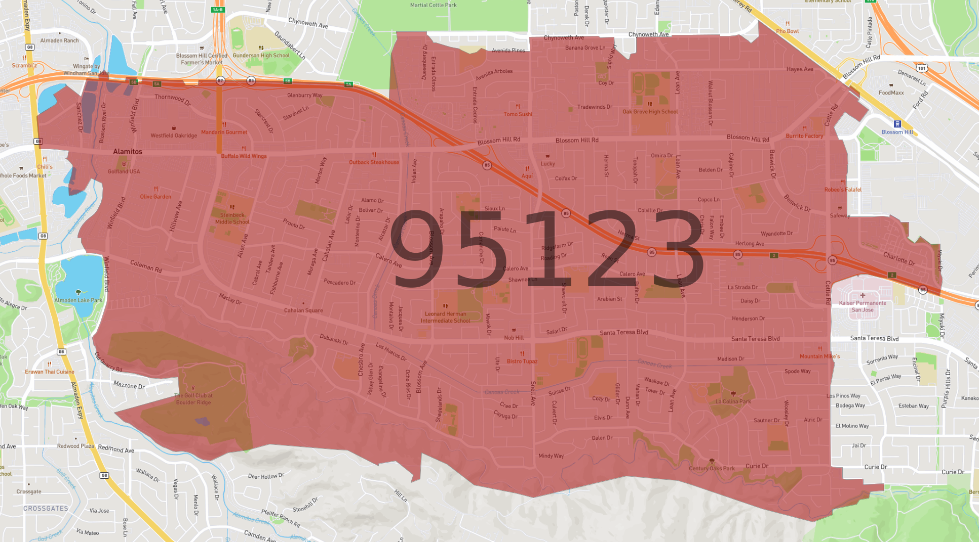 Zip Code 95123 - AtlasBig.com