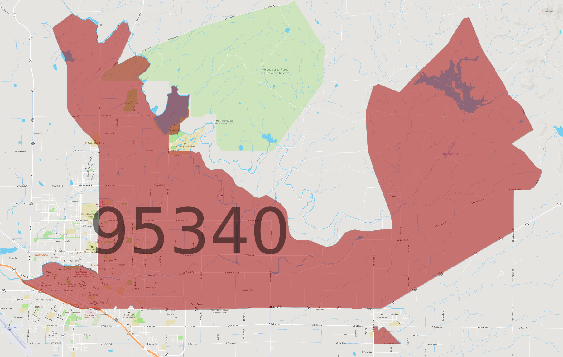 Zip Code 95340 - AtlasBig.com