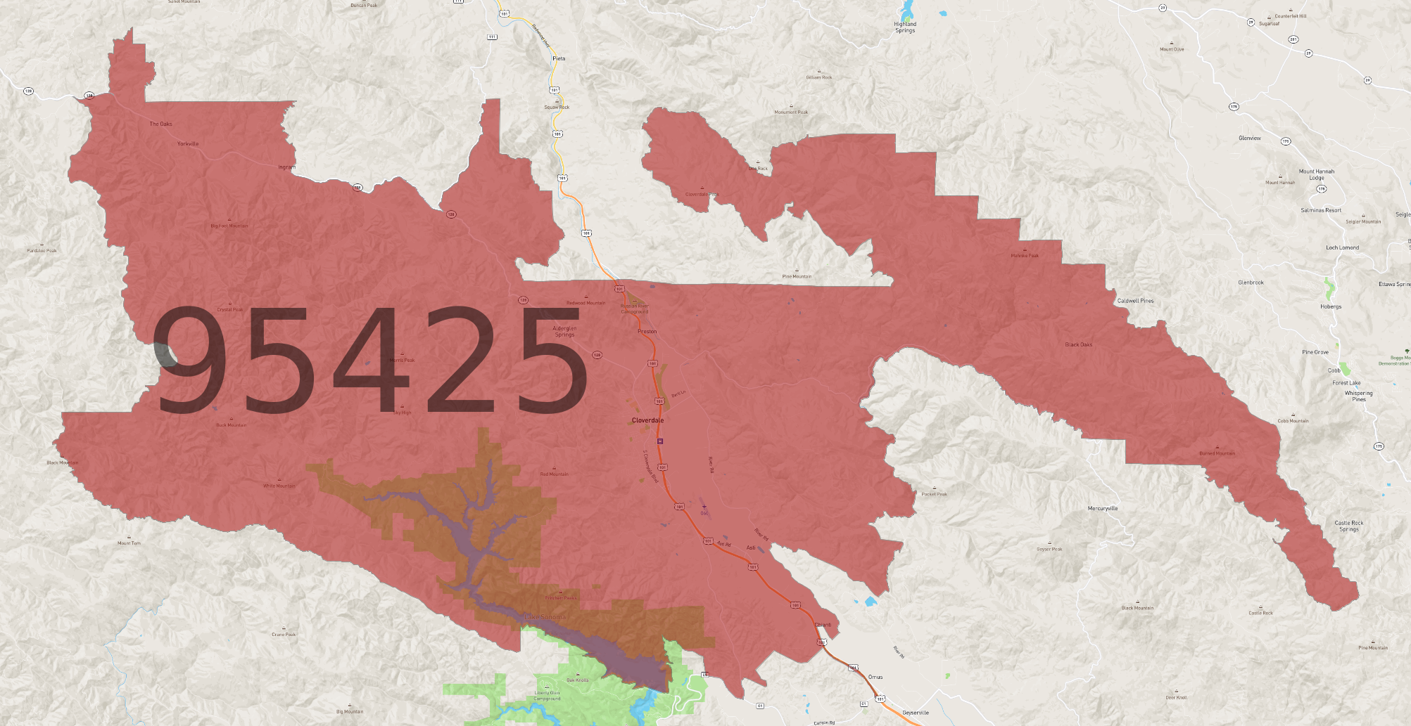 Zip Code 95425 - AtlasBig.com