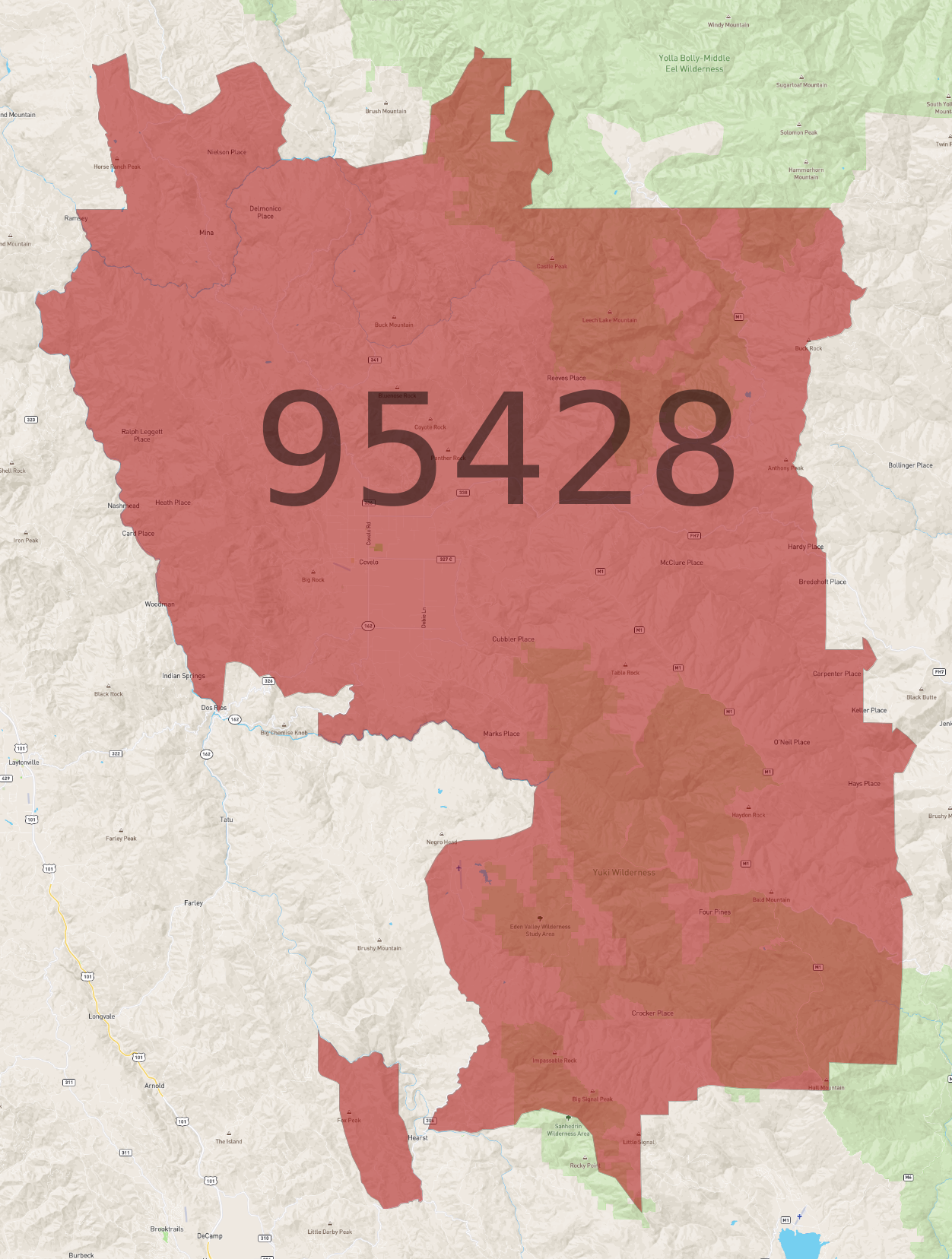 Zip Code 95428 - AtlasBig.com