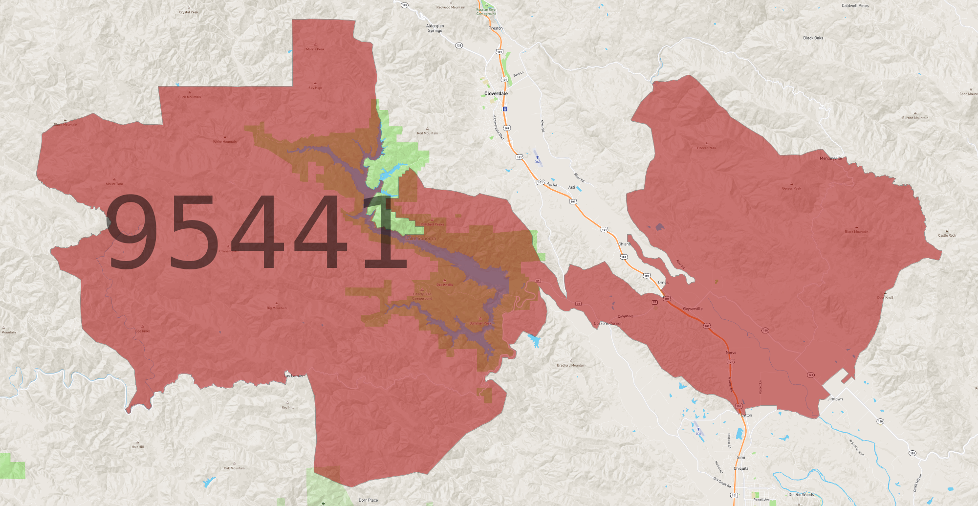 Zip Code 95441 - AtlasBig.com