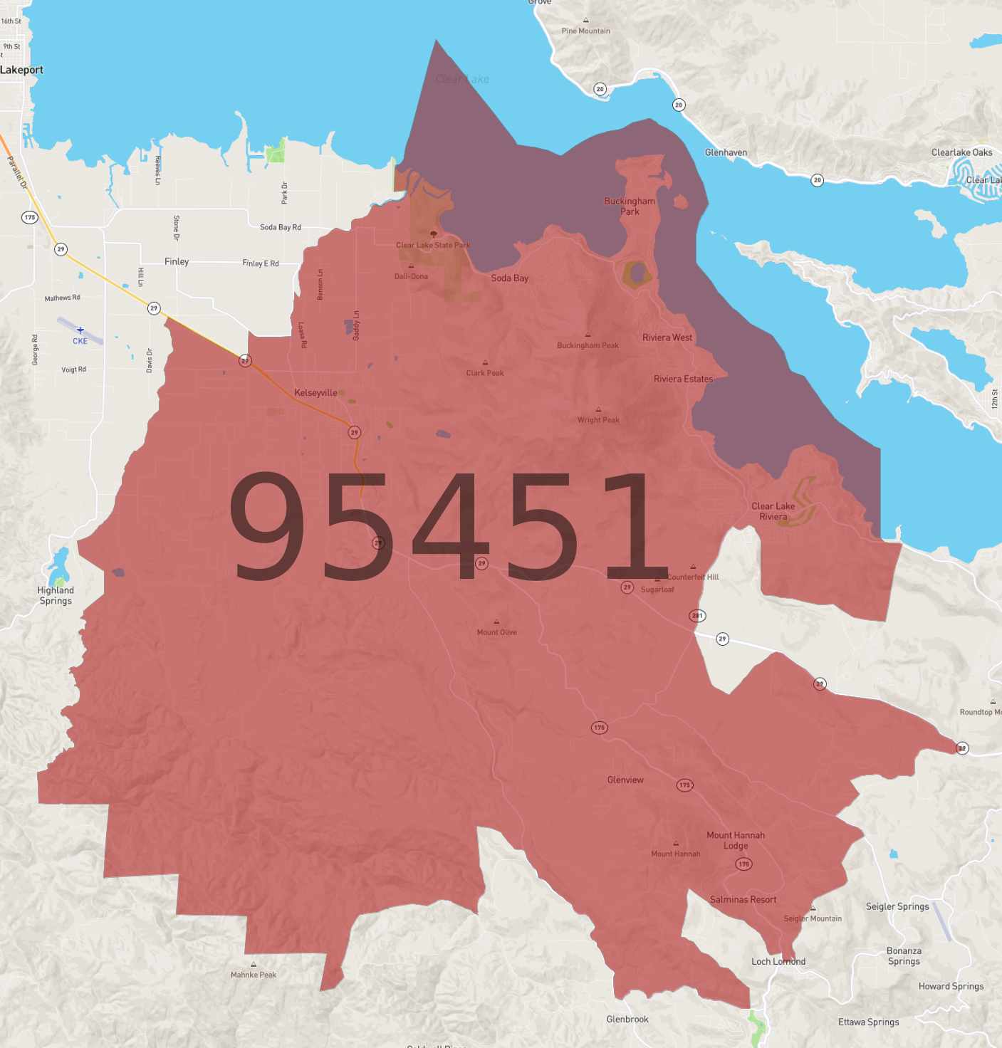 Zip Code 95451 - AtlasBig.com