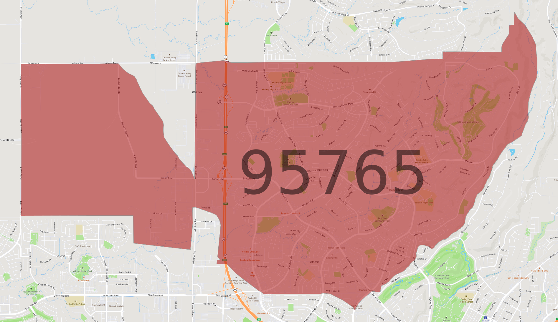 Zip Code 95765 - AtlasBig.com