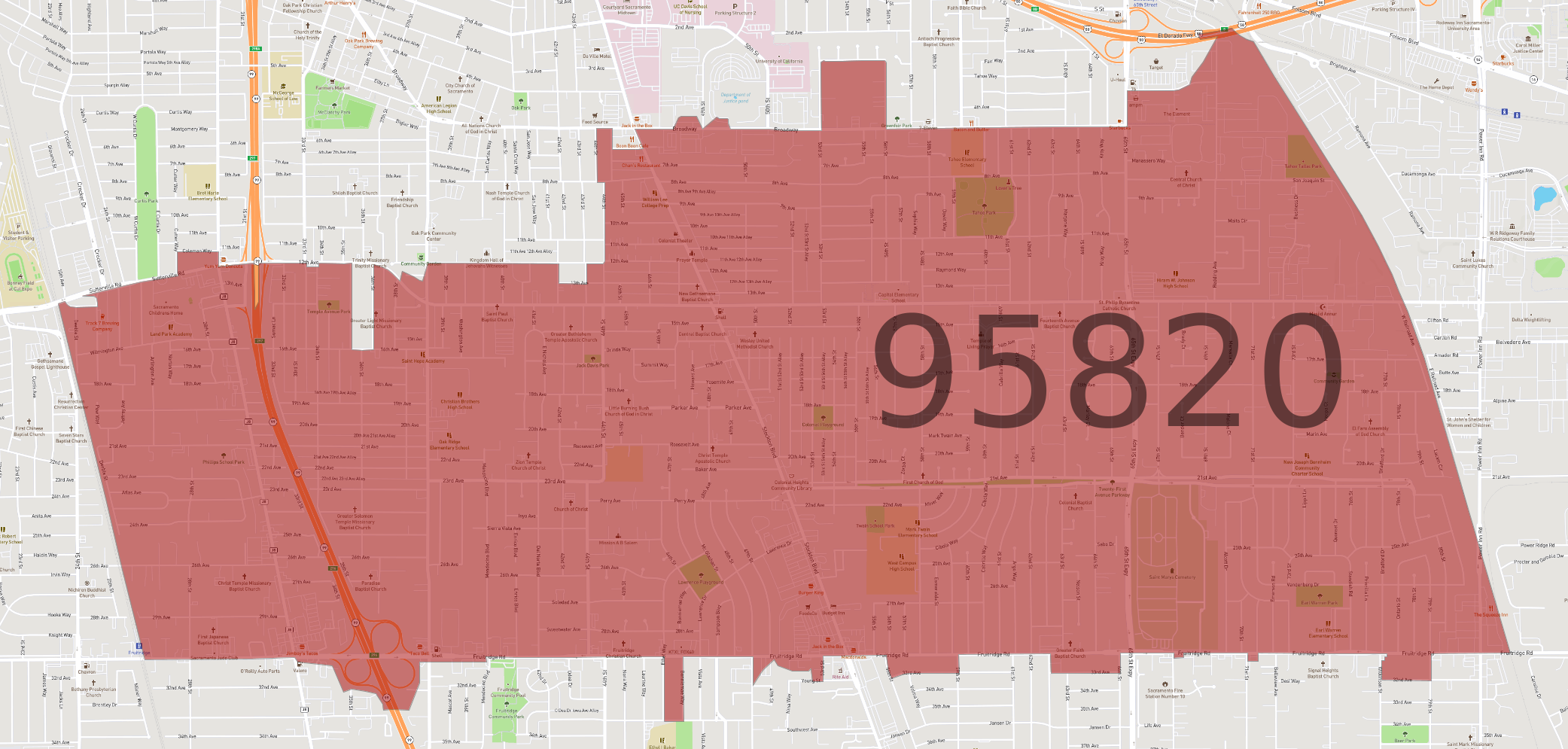 Zip Code 95820 - AtlasBig.com