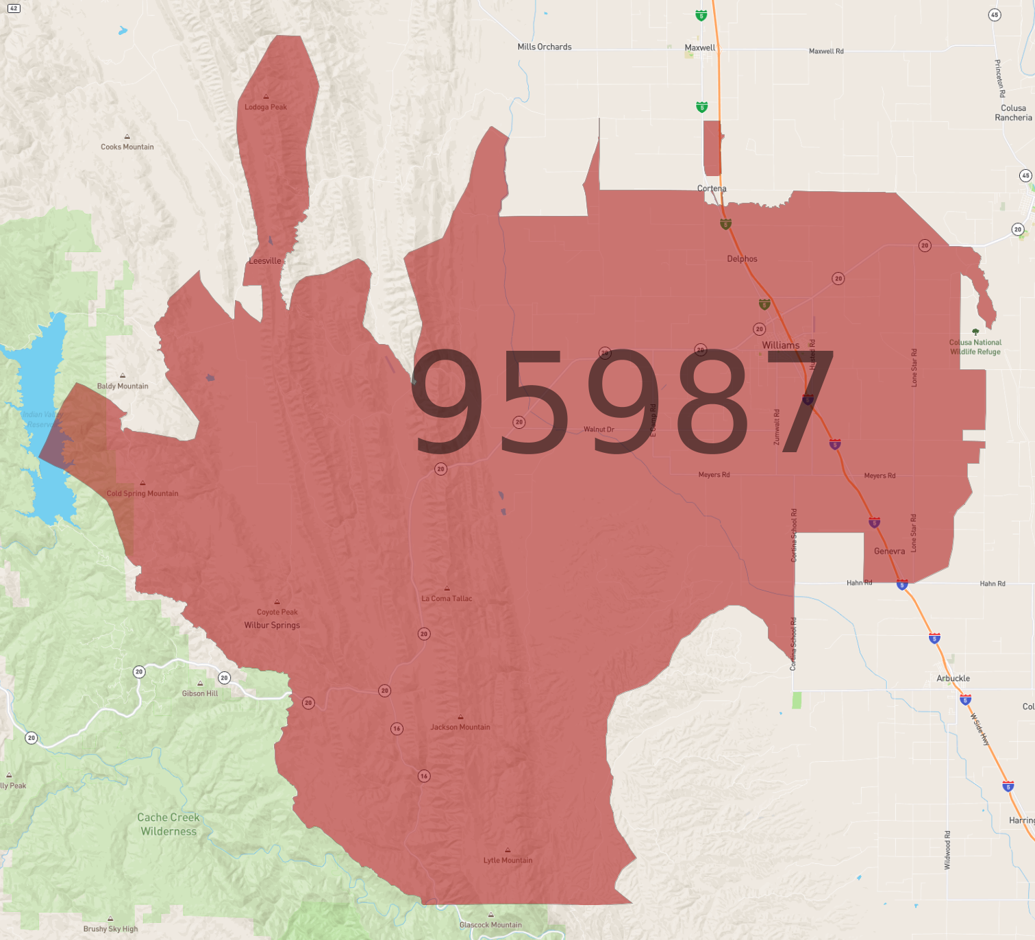 Zip Code 95987 - AtlasBig.com