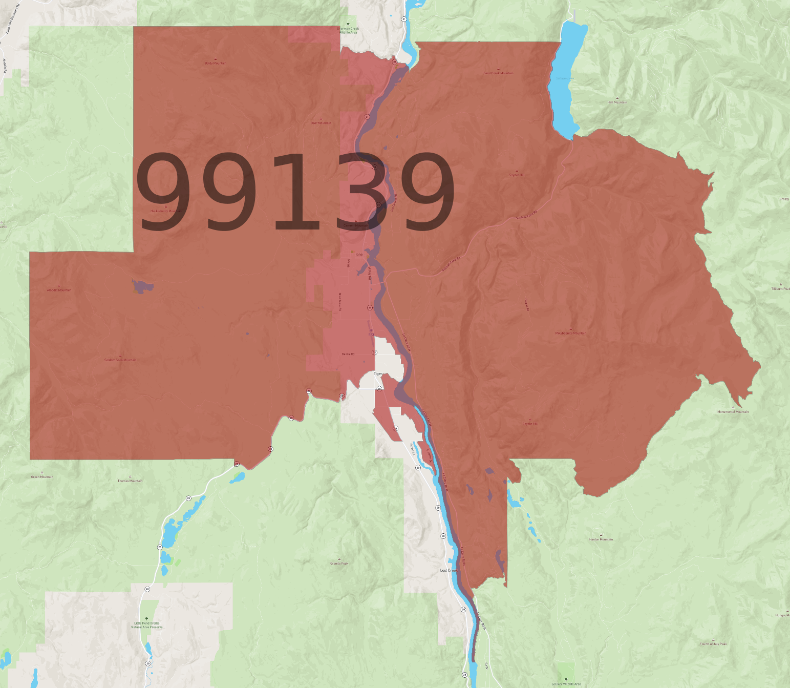 Zip Code 99139 - AtlasBig.com